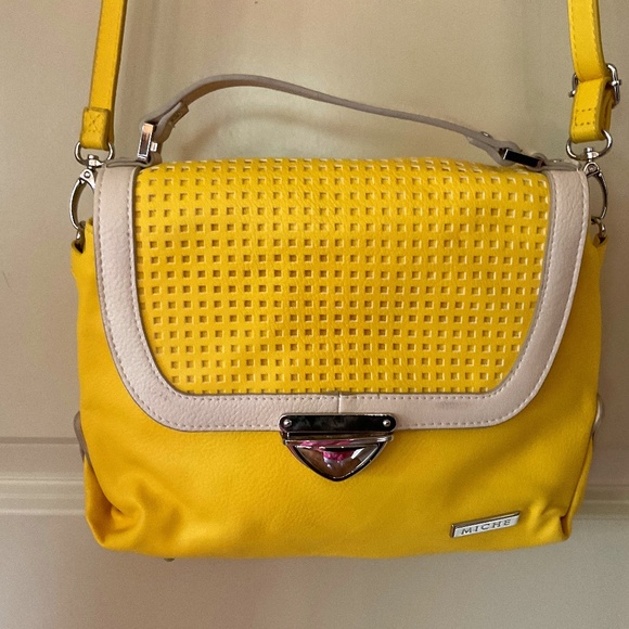 Miche | Bags | Miche Cori Hip Crossbody Bag In Mustard Yellow With Tan ...